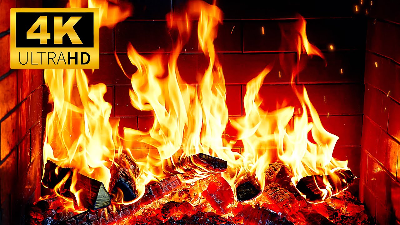 🔥 4K Ultra HD Fireplace – Realistic Crackling Fire Sounds & Warm Flames ...