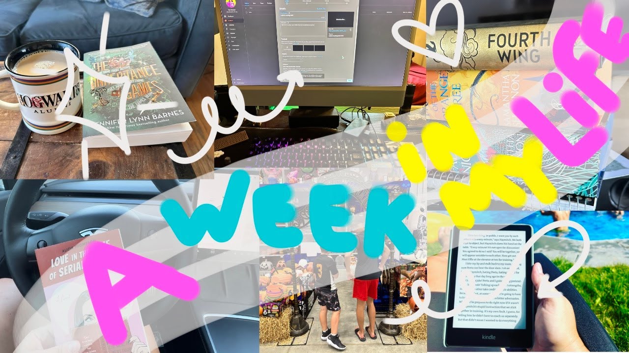 realistic reading week in my life 🌸☔️🍍⚽️🍒 || what do i read in a week ...