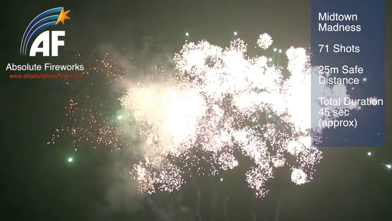 Absolute Fireworks - AF0884 Midtown Madness 71 Shot Barrage - YouTube