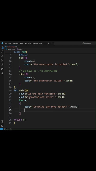 Destructor in C++ #cpp #destructor #objectlifecycle #cplusplustutorial #coding #OOP #cplusplus ...
