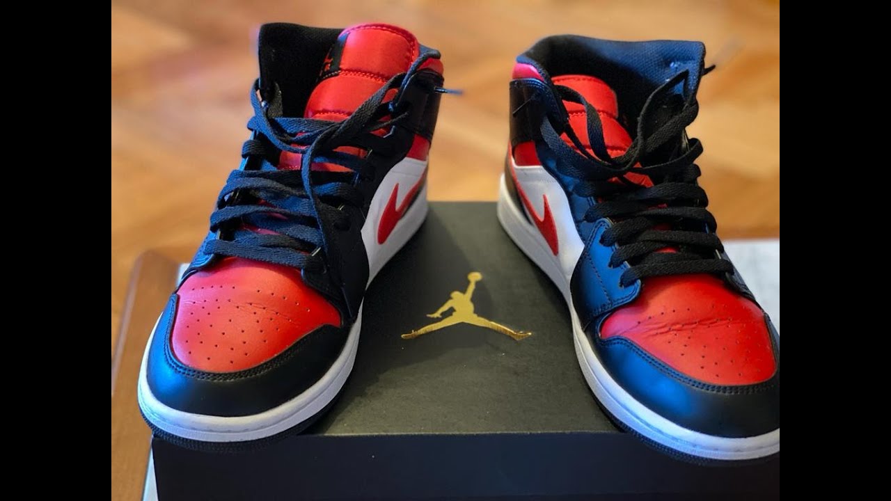 UNBOXING AIR JORDAN 1 MID ROJO Y NEGRO - YouTube