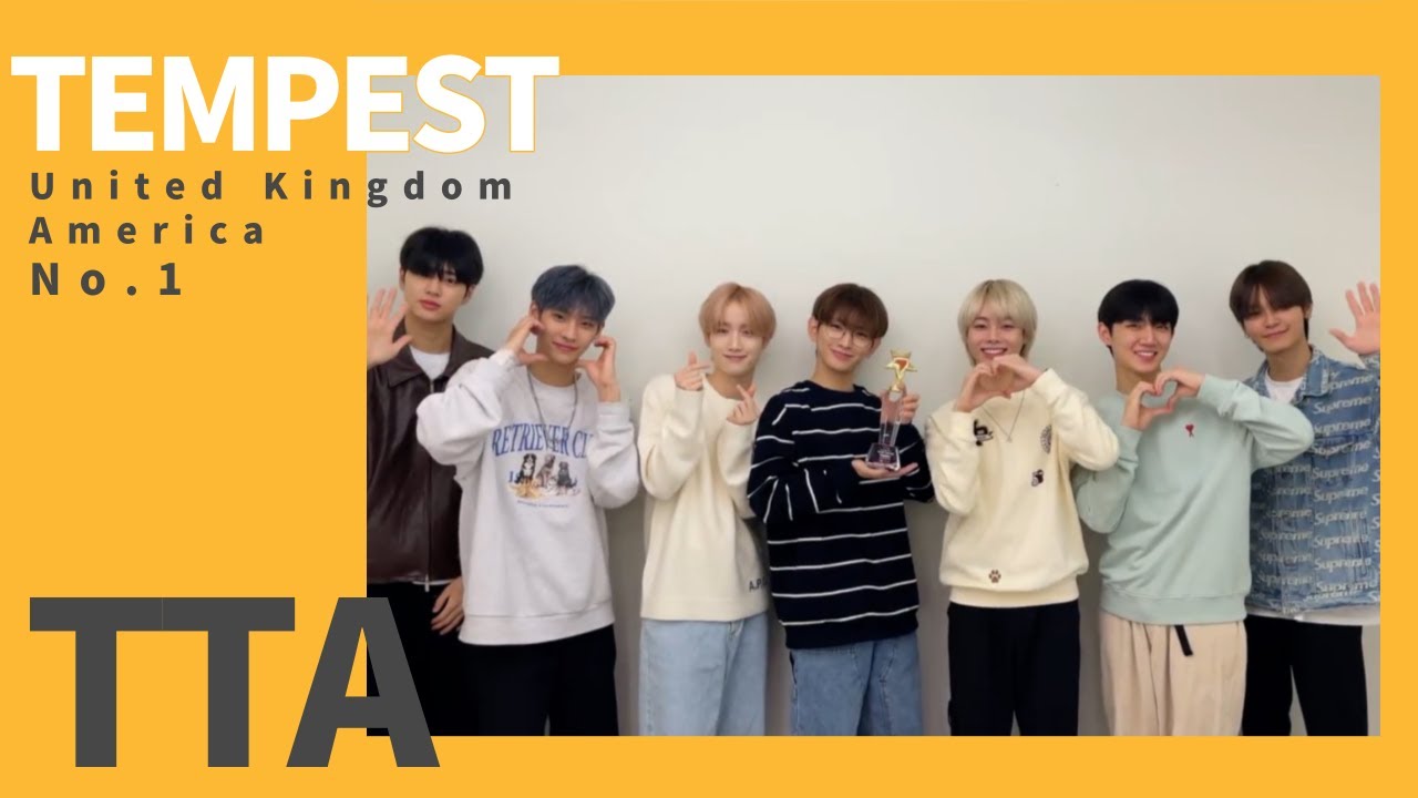 템페스트(TEMPEST) "iE분들 감사드려요~" | TEMPEST Top Ten Awards UK and US 1st place - YouTube