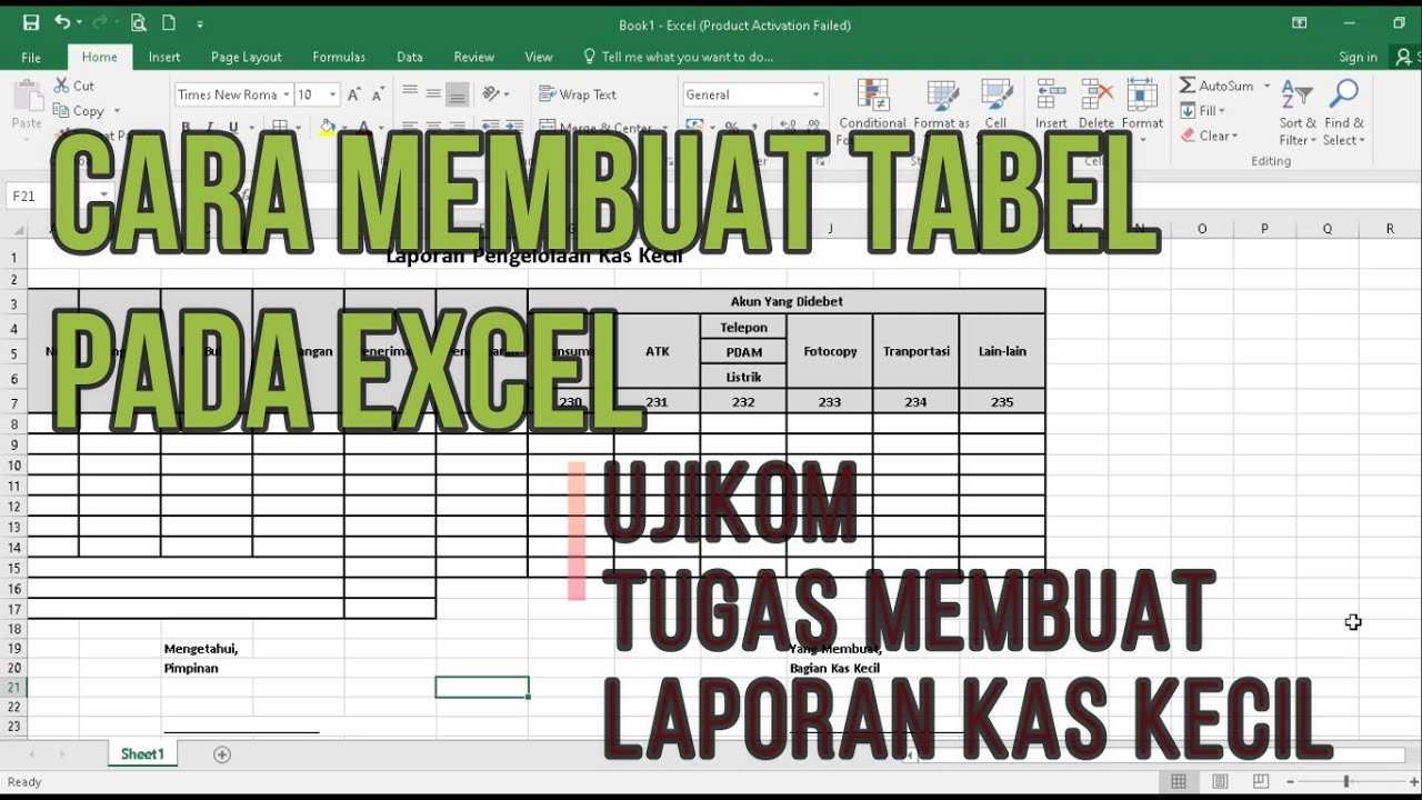 Pembahasan Soal Ujikom OTKP || Cara Membuat Tabel Laporan Kas Kecil ...