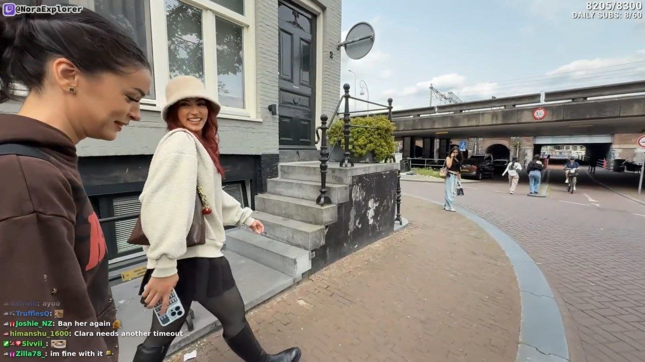 Distracted by Clara's tits story, Nora got hit by a pole! - YouTube