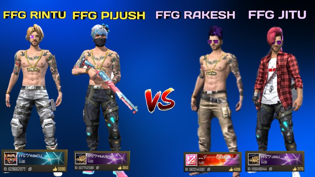 FREE FIRE || FFGツRINTU & FFGツPIJUSH VS FFGツRAKESH & FFGツJITU || FF GAM ...