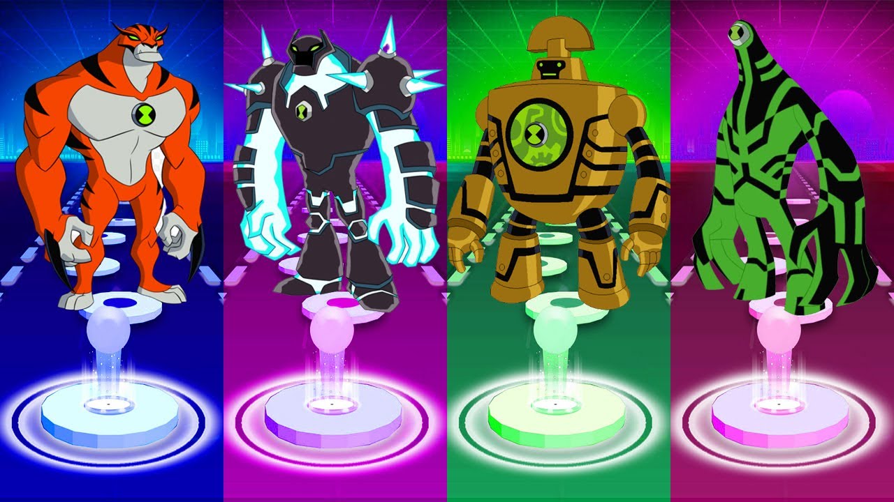 Tiles Hop EDM Rush | Ben 10 | Superheroes | Rath VS Shock Rock VS ...