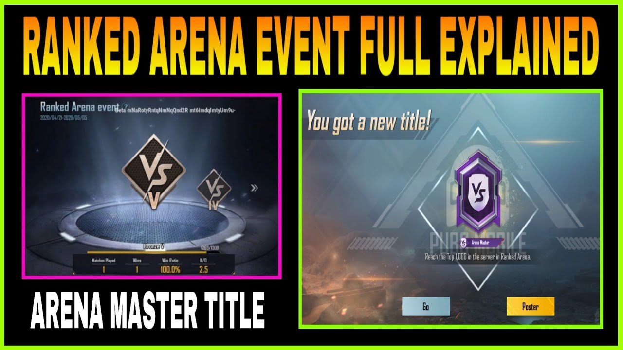 RANKED ARENA EVENT SEASON 2 PUBG MOBILE || HOW TO GET ARENA MASTER ...