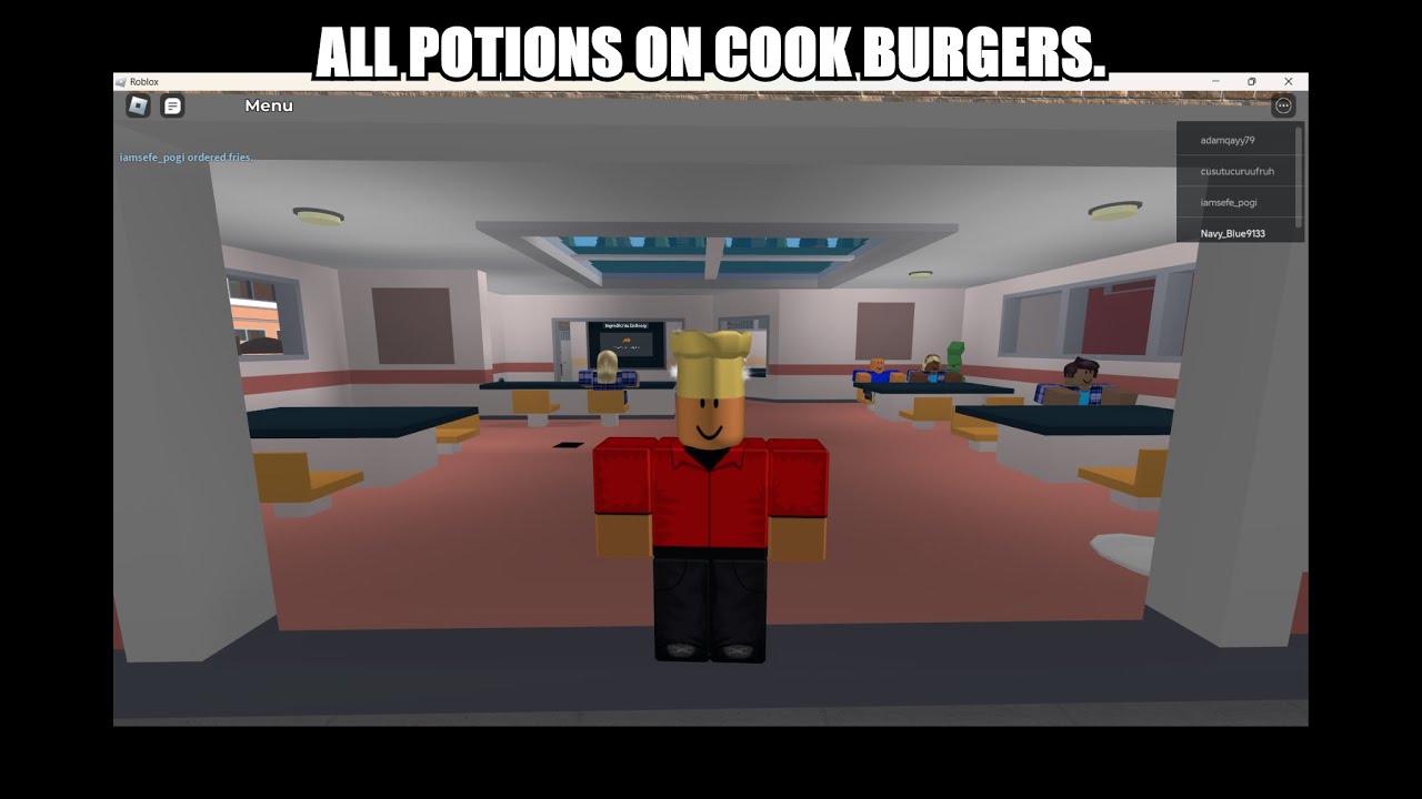 All Potions On Cook Burgers. (Roblox Cook Burgers) - YouTube