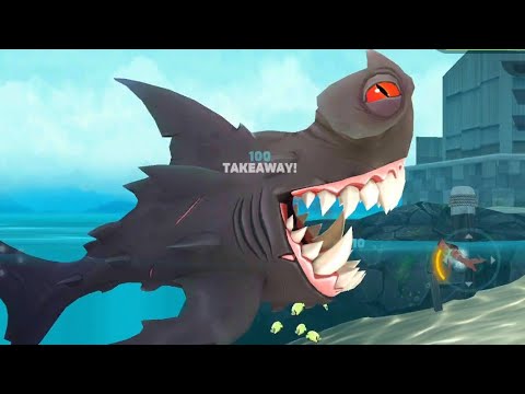 Hungry Shark Evolution - Biggest Darkhammer Shark - Monster of The Sea ...