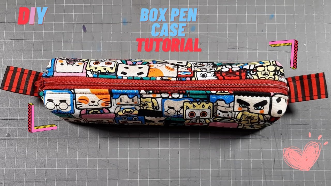 Box Pen Case Tutorial, Boxy Pouch, Kotak Pensil Tutorial, DIY - YouTube