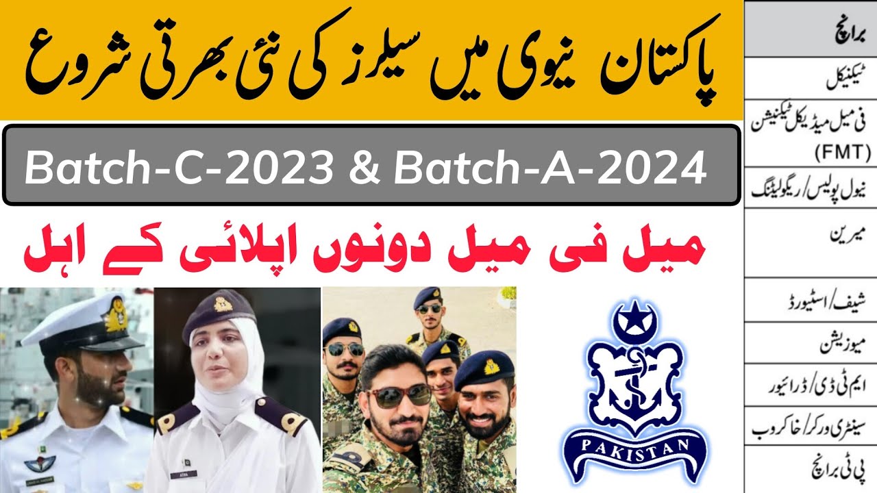 Pak Navy Sailors New Jobs October 2023 || Pak navy matric base jobs ...