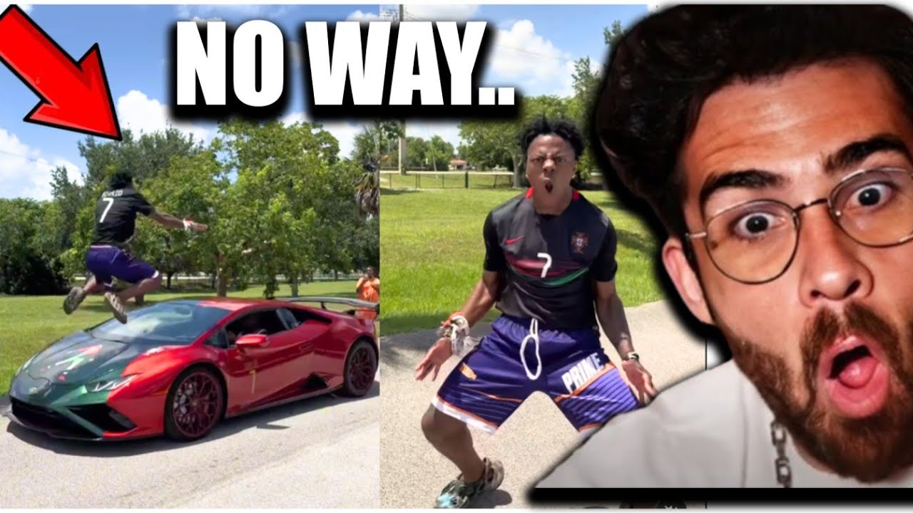 Hasanabi reacted to the video of Ishowspeed jumping over a car Hasanabi ...