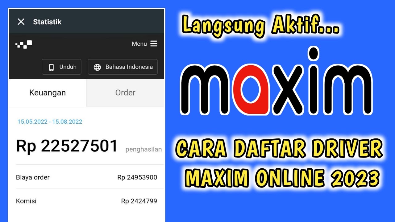 Cara Daftar Maxim Driver 2023 Langsung Aktif | Pendaftaran Driver Maxim ...
