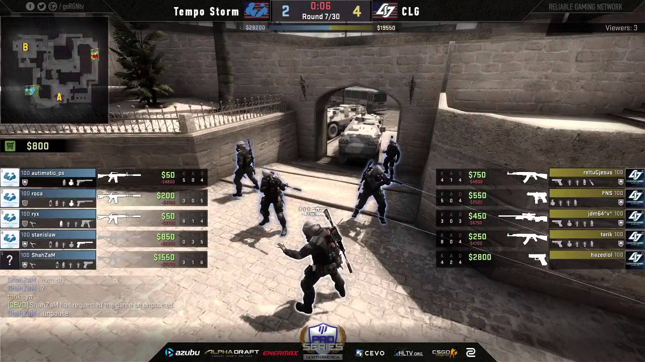 $10,000 RGN NA Pro Series Upper Bracket Ro4 Tempo Storm vs CLG bo3 Map ...