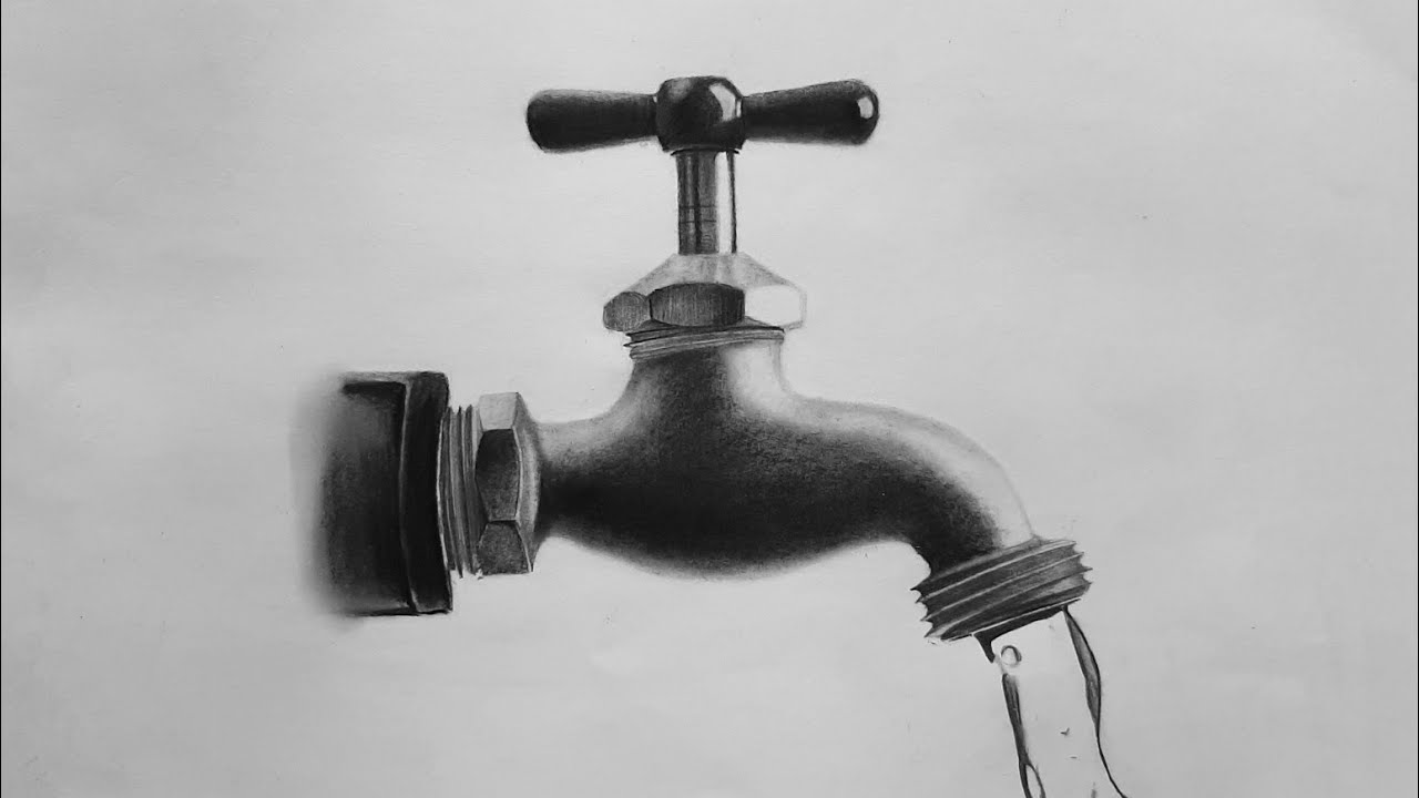 Hyperrealistic 3D Water Tap Sketch | Realistic Drawing | Tutorial for ...