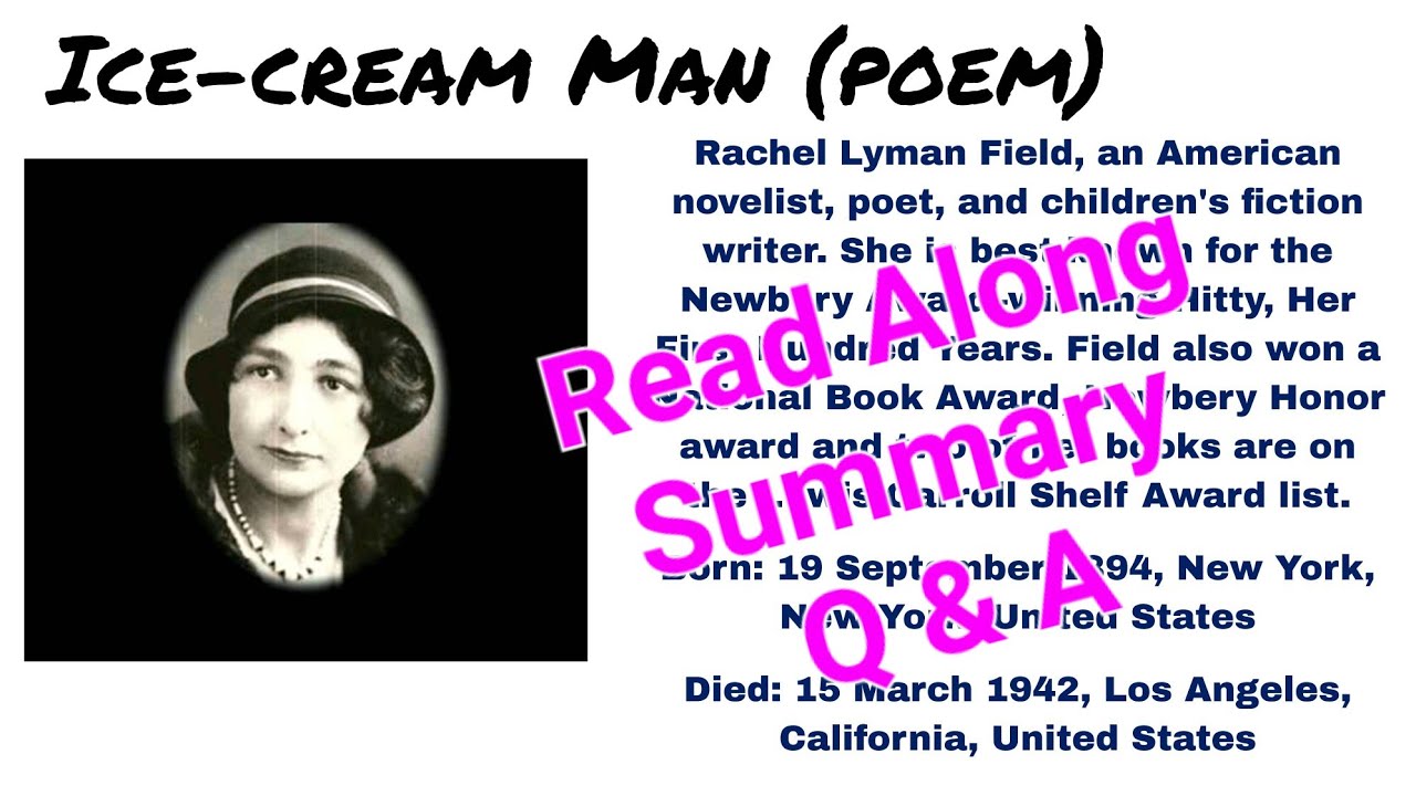 English Poetry #The Ice-Cream Man-Rachel Lyman Field/ #Smart Class💥# ...