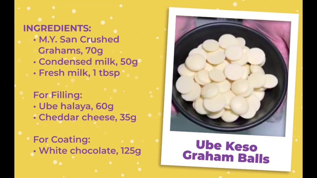 Ube Keso Graham Balls Recipe using M.Y San Crushed Grahams | Recipes ...