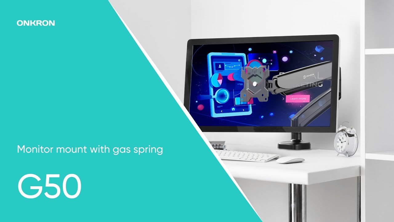 ONKRON G50 Monitor Arm Desktop Mount for 13”-32" Screens up to 17.6 lbs ...