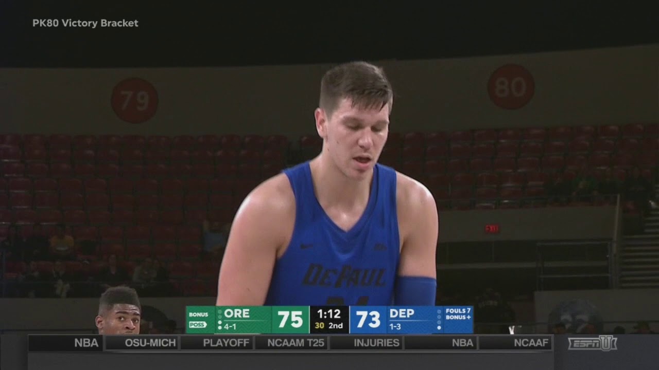 Marin Maric 22 PTS, 7/11 FG, 8/8 FT, 4 REB / DePaul vs Oregon : 11 25 ...