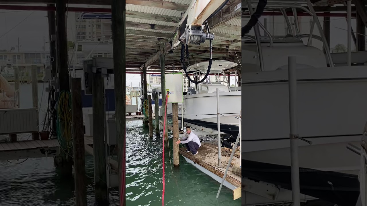 Driving Dock pilings under a roof - YouTube