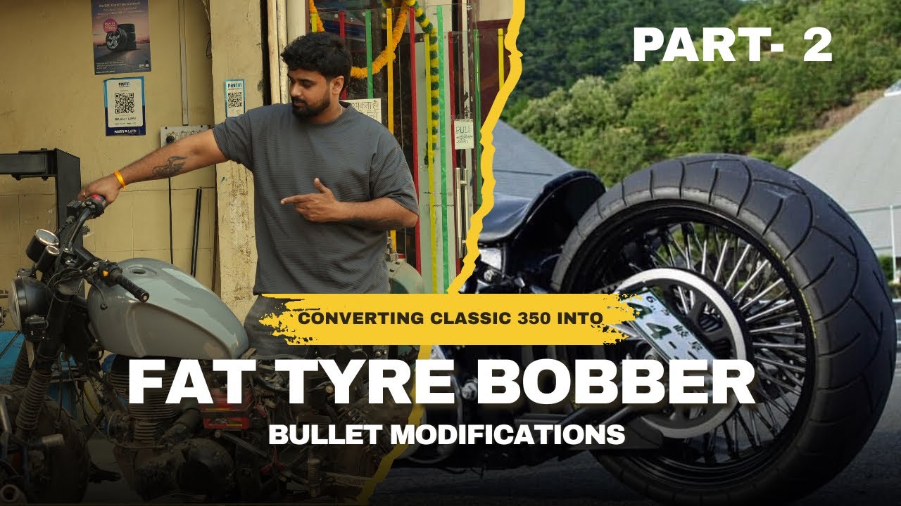 CONVERTING MY BULLET 350 INTO FAT TYRE BOBBER 🔥 BULLET TRANSFORMATION ...