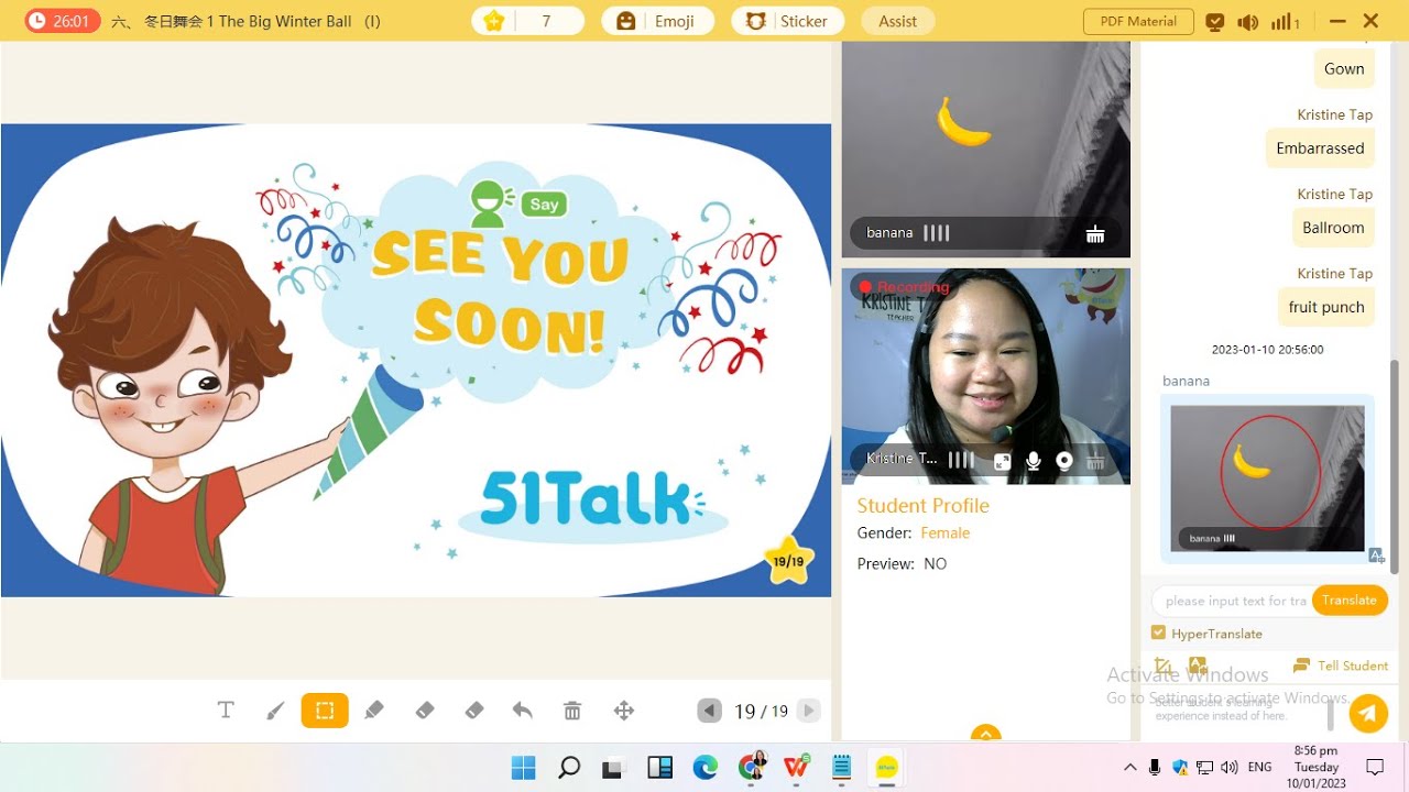 51Talk - Actual Class with Banana (Kid) #51talkteacher - YouTube