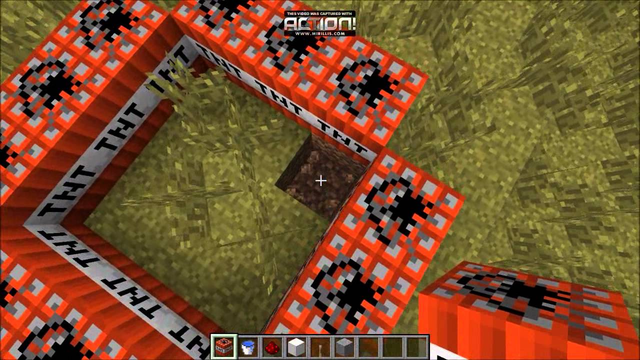 Minecraft: Tuto Trampoline à TNT simples - YouTube