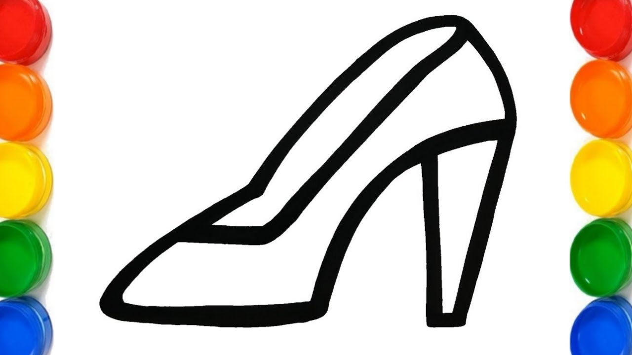 How to draw cute Girls shoes 👠 for kids* Girls Shoes drawing, painting ...