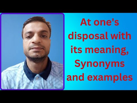 At one's disposal with its meanings, synonyms & examples @English and ...
