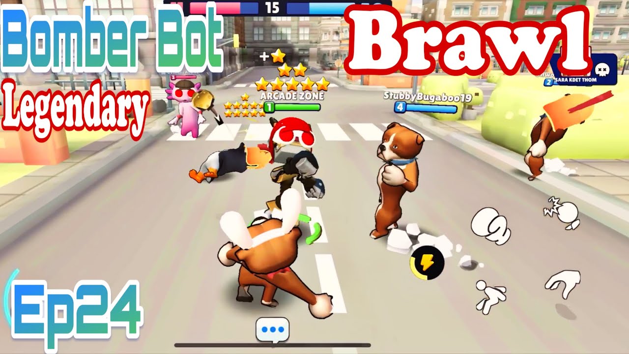 Bomber Bot Legendary Brawl Ep24 - Battle gang fun ragdoll beasts Cambodia Commentary - YouTube