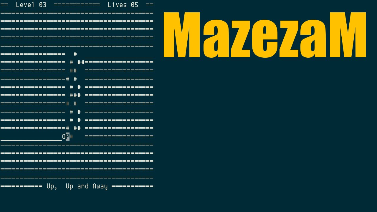MazezaM-Unix for VT100, port of VT52 C version - YouTube