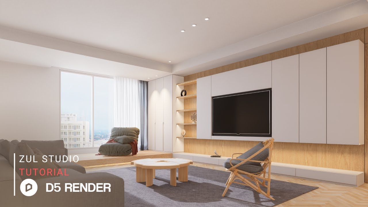D5 Render realistic interior rendering tutorial | Living room 134 - YouTube