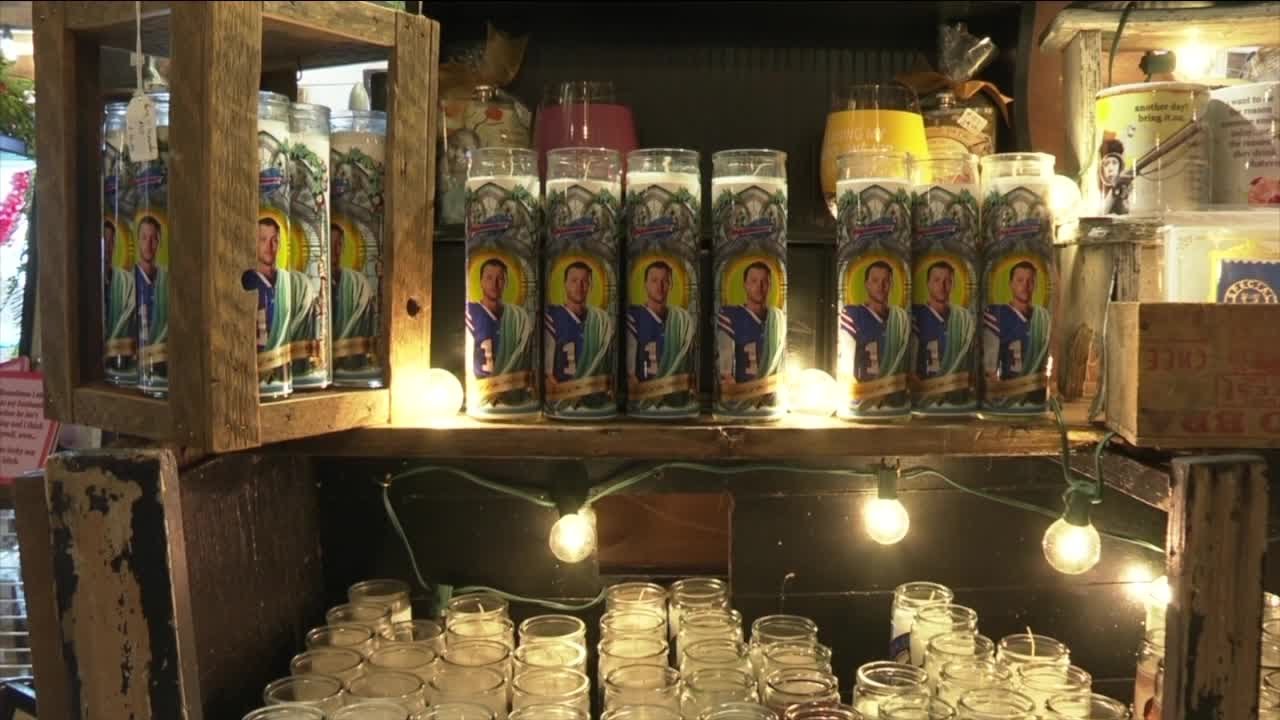 Josh Allen prayer candles, Bills gear helping bring customers to local ...