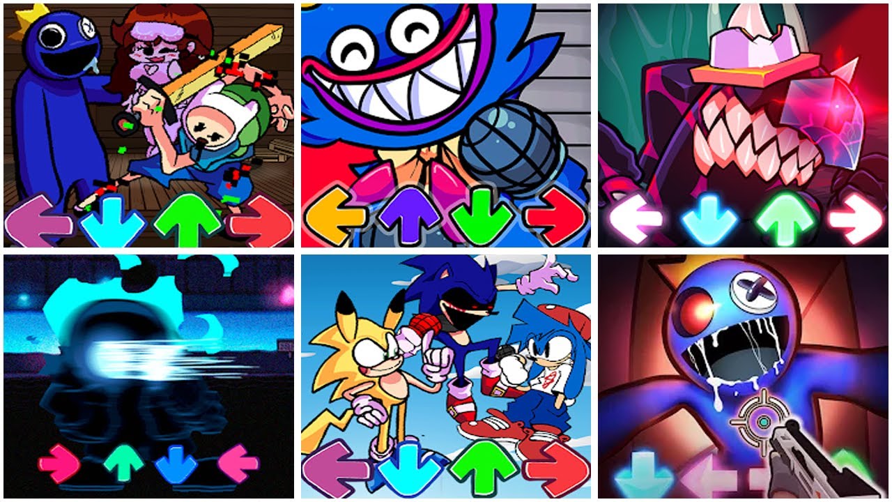 FNF Rainbow Friends, FNF Poppy Playtime, FNF Among Us, FNF Sans, FNF ...