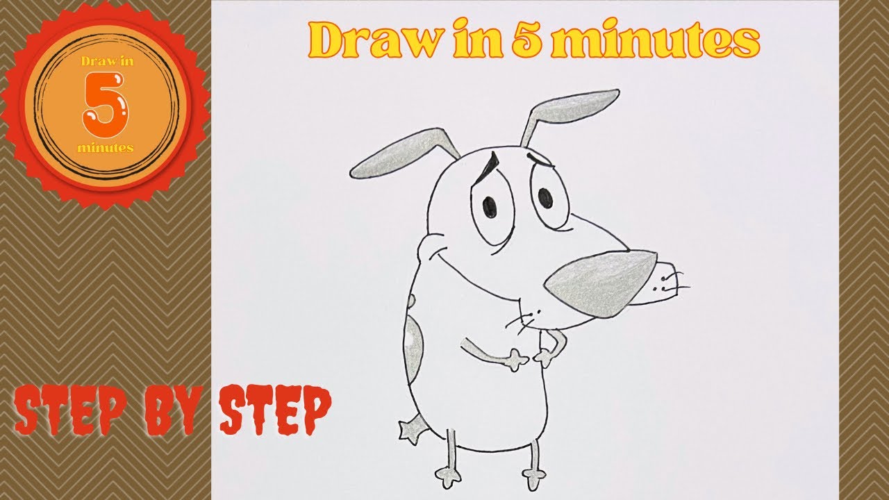 How to draw courage the cowardly dog | how to draw cartoon characters ...