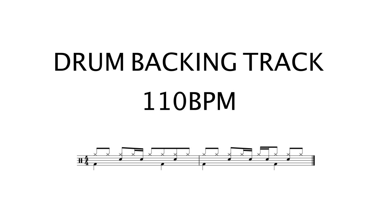 DRUM BACKING TRACK 110BPM - YouTube