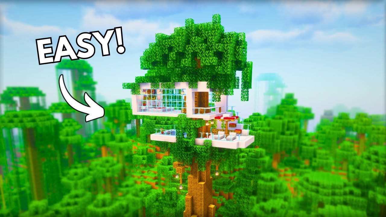 BEST Modern Tree House!?🌳🏠(Easy and Fast Tutorial) [MINECRAFT] - YouTube