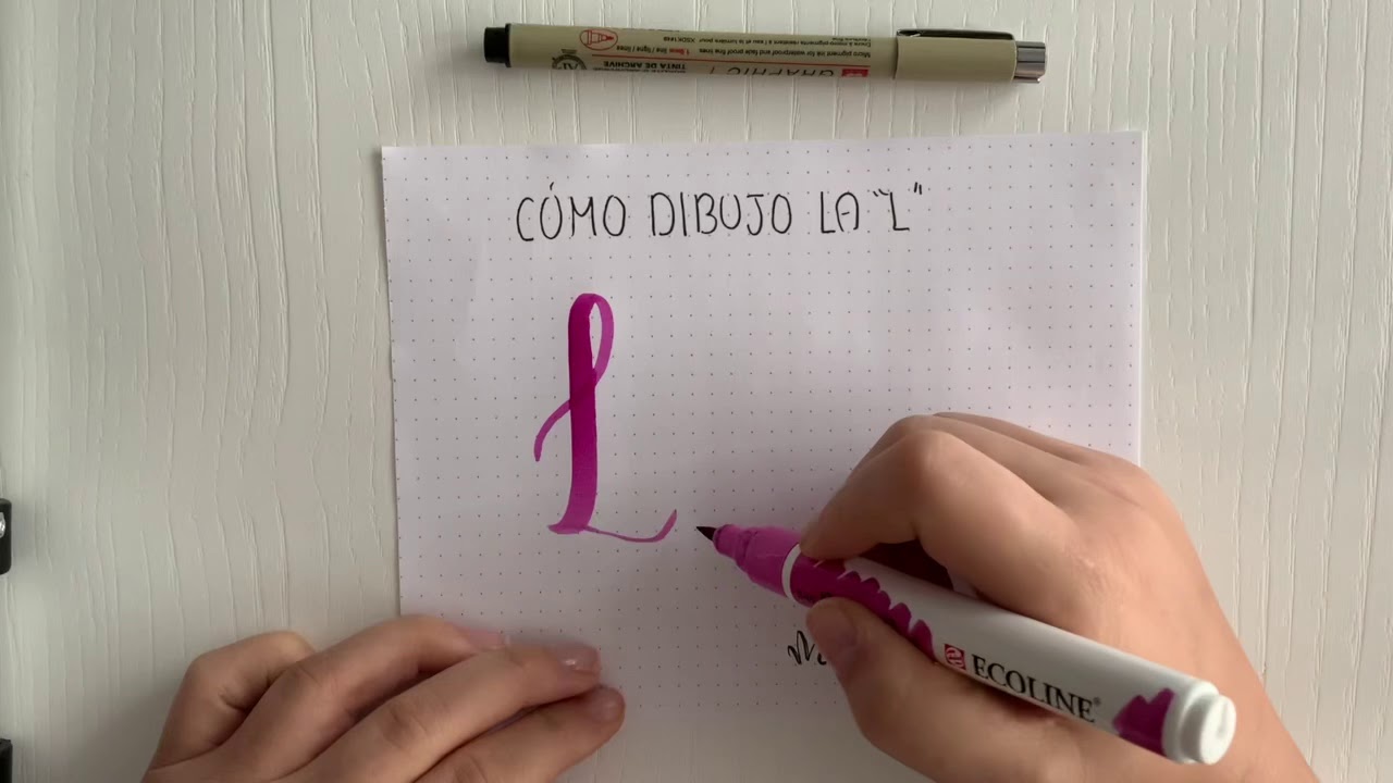 “L” brush lettering - YouTube