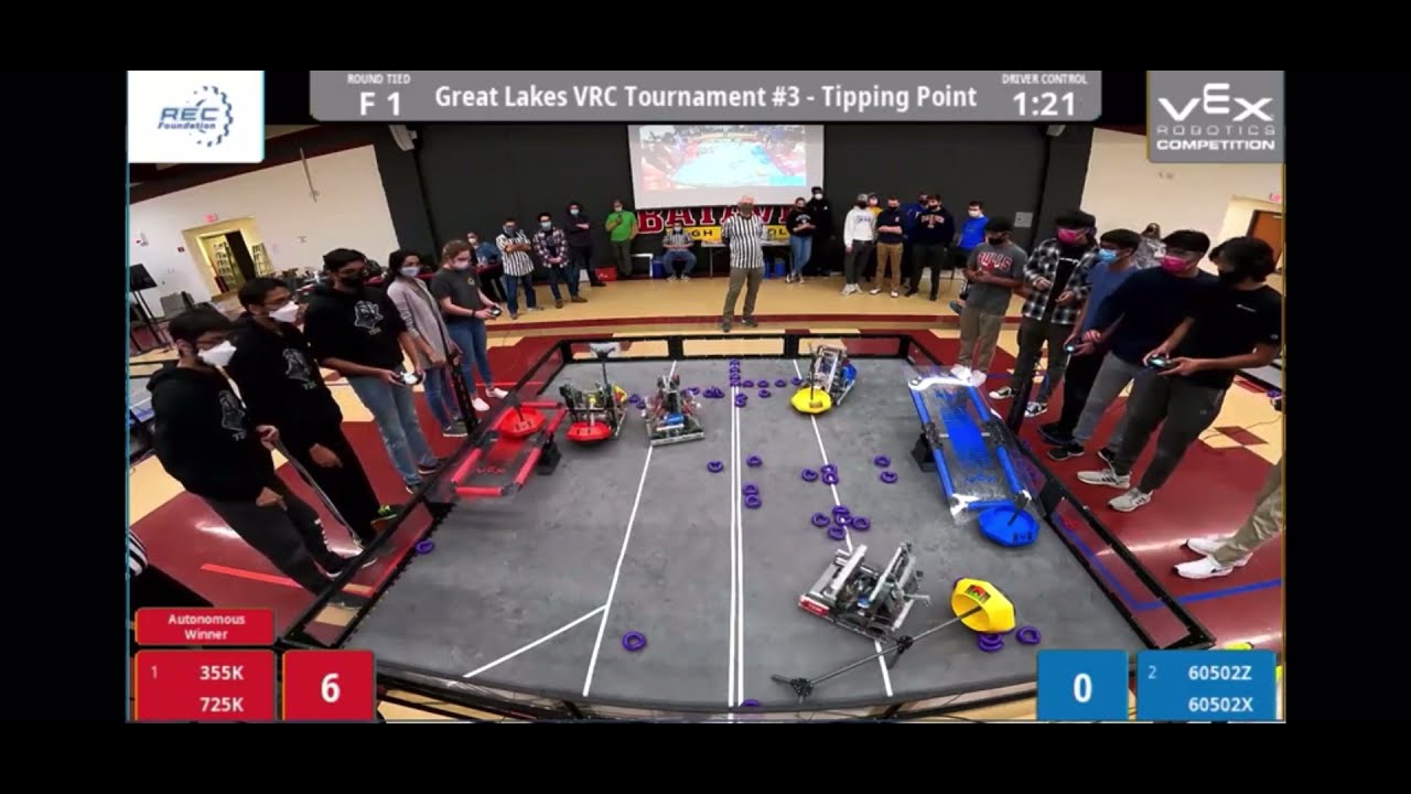 VEX Tipping Point Great Lakes VRC #3 Finals 355K 725K vs 60502Z 60502X ...