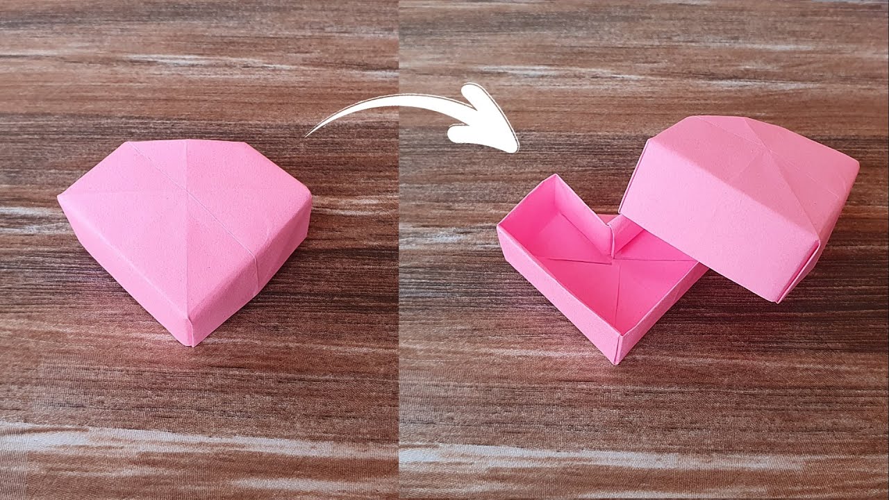 Origami Heart Box With Lid To Store Diy Origami Craftfunda Valentines Special How To
