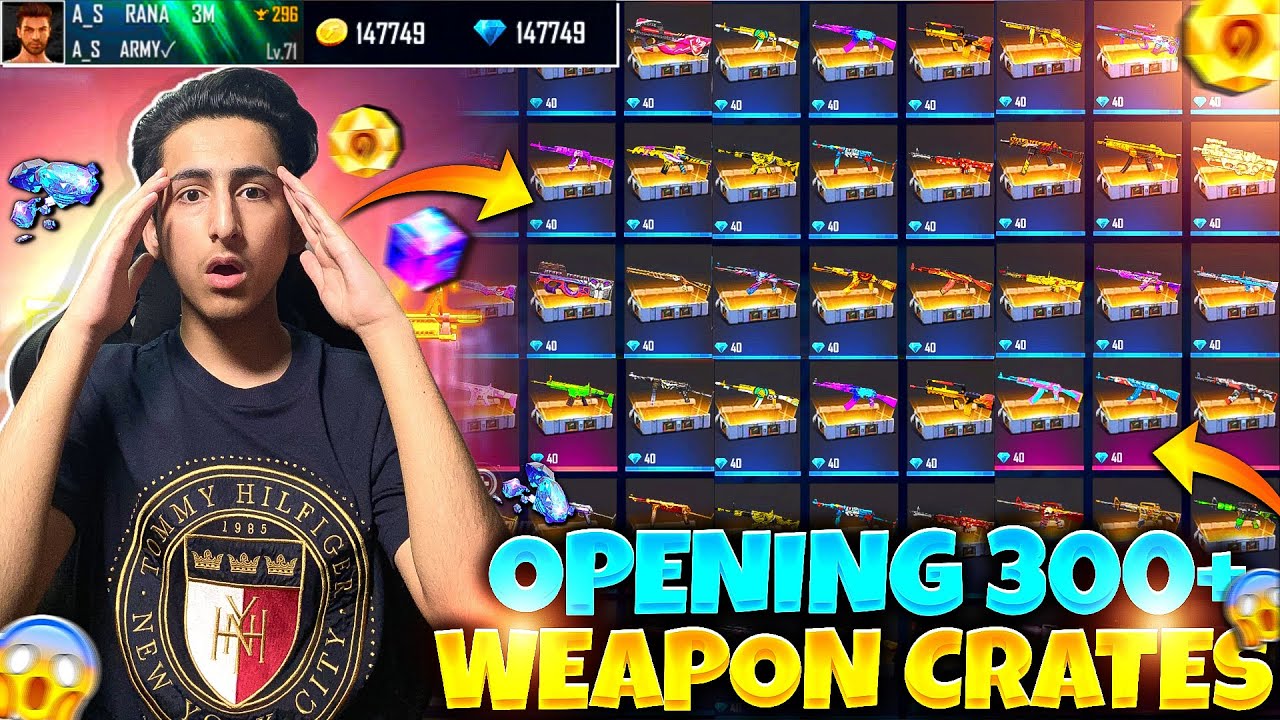Opening 300+ Weapon Crates In - Garena Free Fire - YouTube