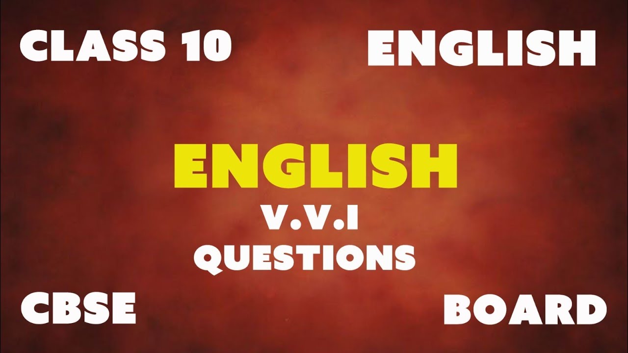 Class 10 English Important questions 2025 Board - YouTube