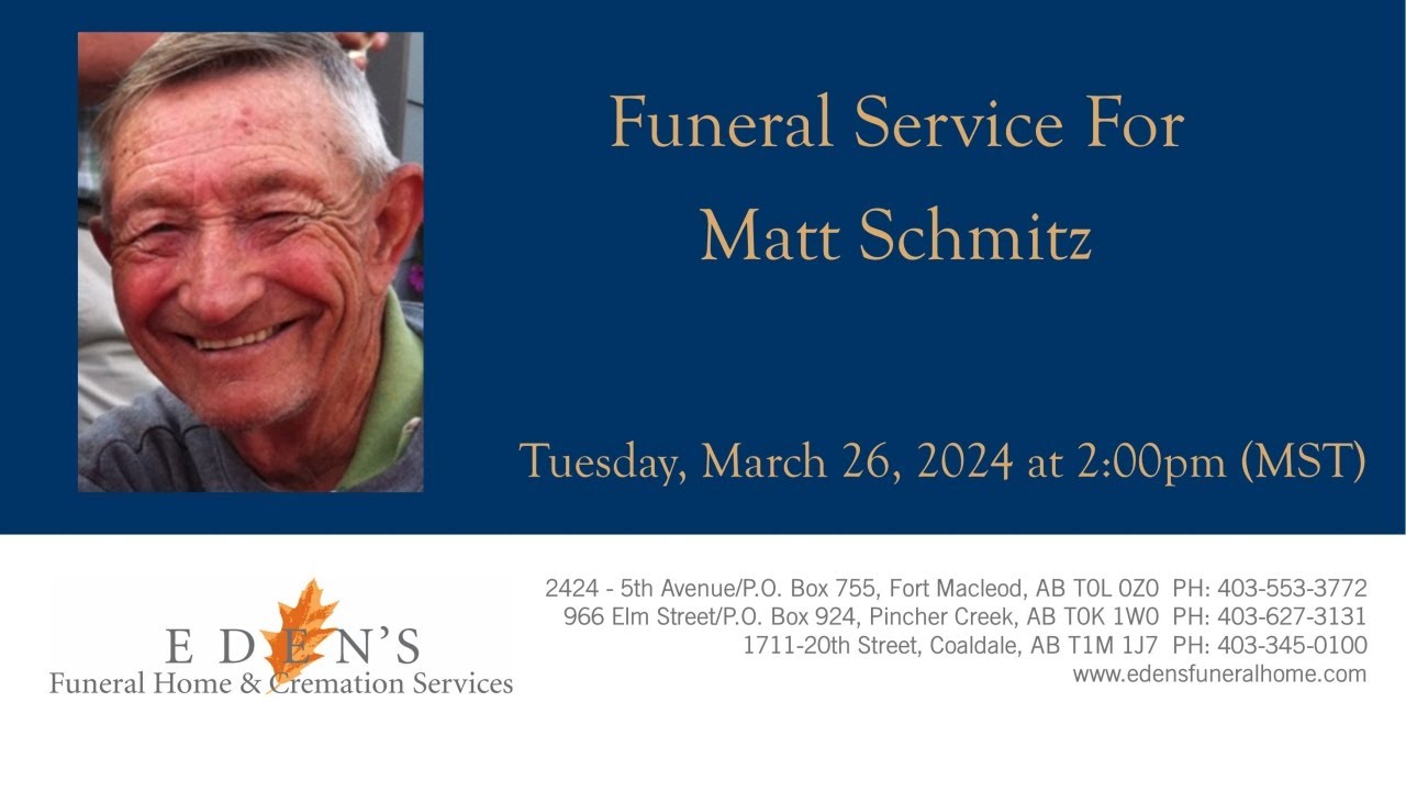 Funeral Service for Matt Schmitz - YouTube