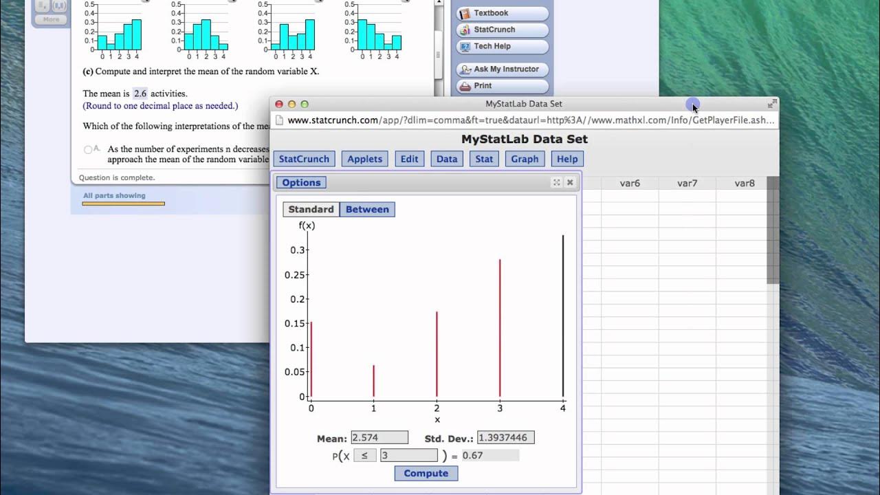Discrete Random Variable using Statcrunch - YouTube