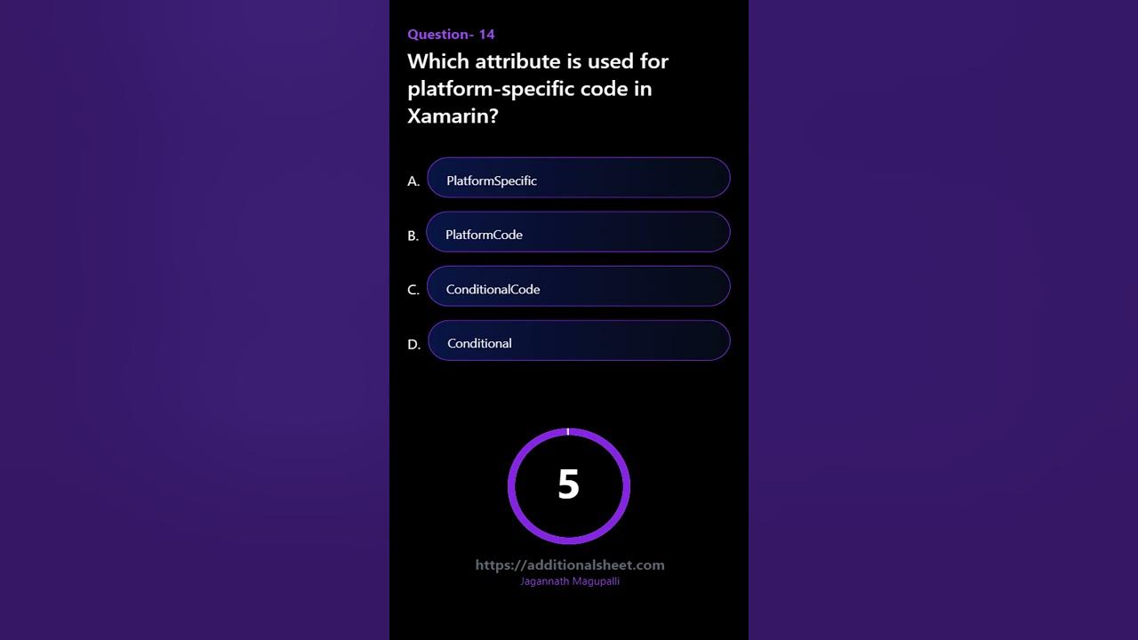 Which attribute is used for platform specific code in Xamarin - YouTube