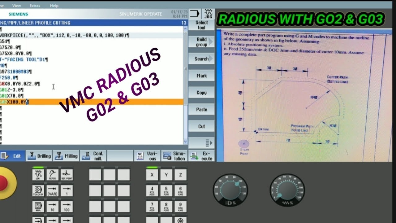 #RADIOUS WITH G02 & G03VMC SIEMENS CONTROL - YouTube