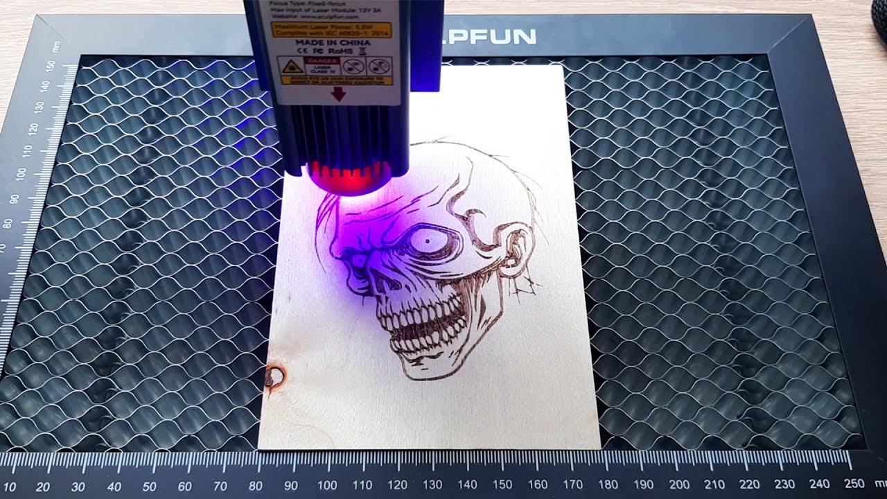 Zombie Design Engraved in Wood / Laser Engraving - YouTube