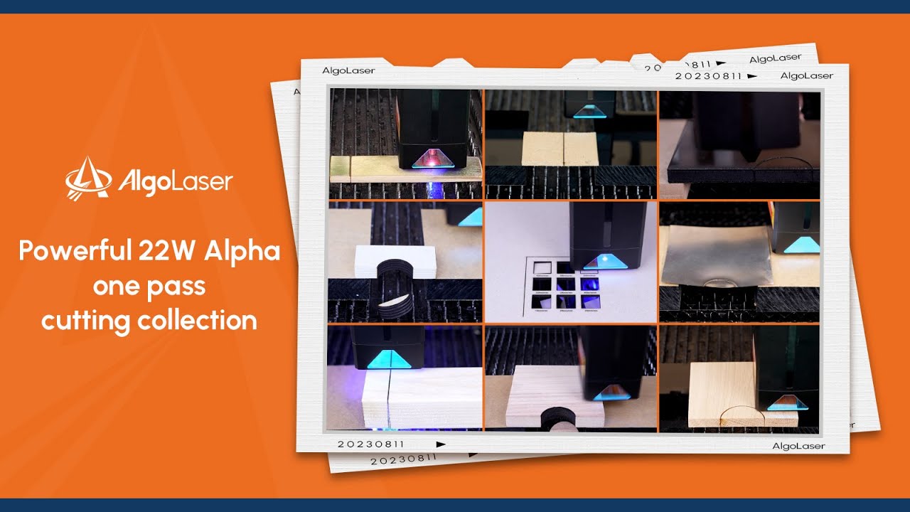 AlgoLaser Alpha 22W Diode Laser Engraver: One-Pass Cutting Test - YouTube