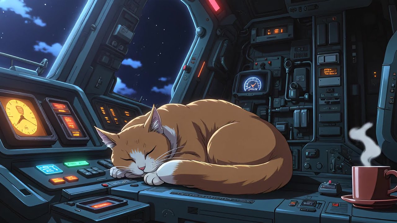 Catsby in space. 26. Space ambient music for sleep, study, work. - YouTube