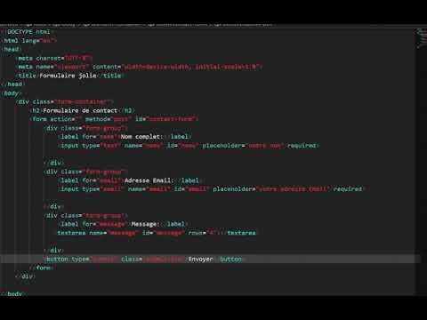 comment realiser un formulaire en html et css - YouTube